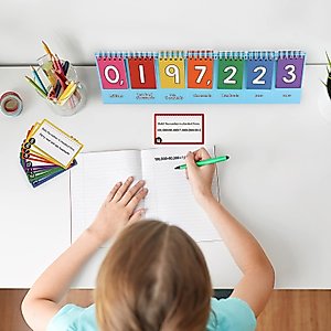 Aizweb Place Value Flip Chart - Math Manipulatives K-3 for Elementary Classroom-Double-Sided with Whole Numbers and Decimals-Learn to Count by Ones,Tens,Hundreds,Thousands and Millions(7 Digits)