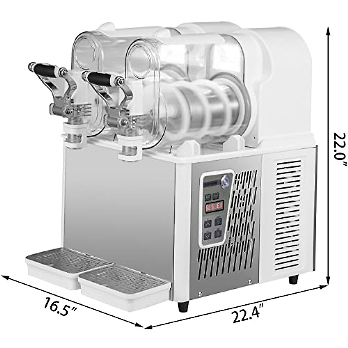VEVOR Slushy Machine, 3L x 2 Daiquiri Machine Commercial, Single Bowl Frozen Drink Slush Machine, White Commercial Slushie Machine, 340W Frozen Slush Machine, Stainless Steel Home Slush Machine