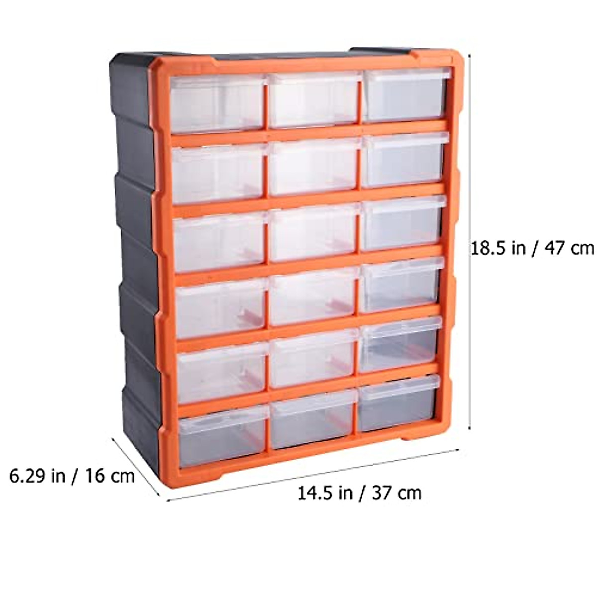 GANAZONO Plastic Parts Storage Hardware and Craft Cabinet Creative Drawer Storage Container 18 Drawer/Orange