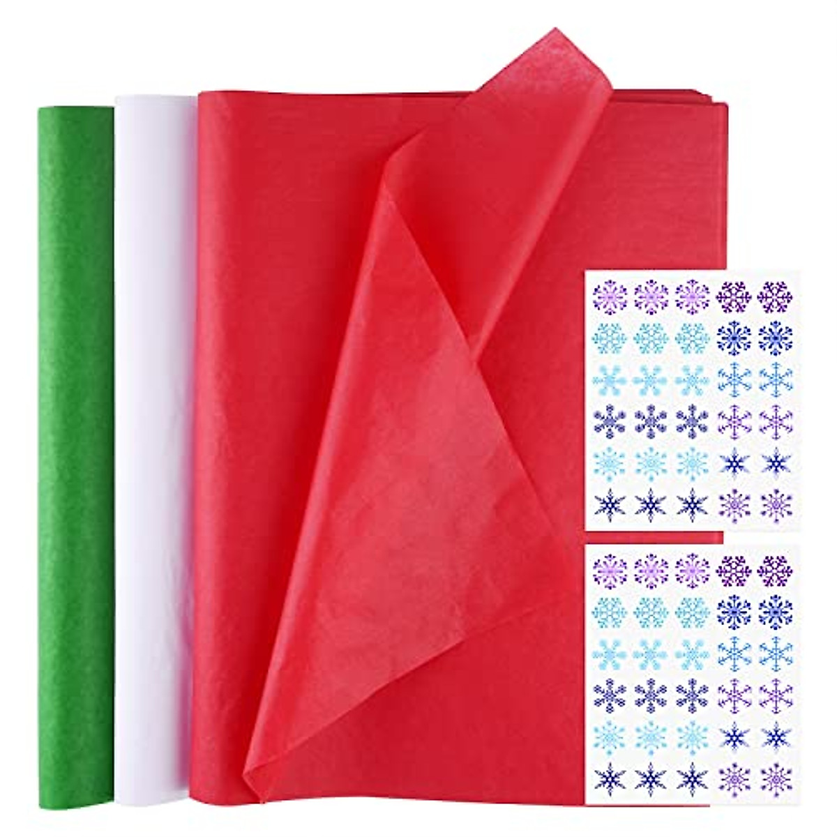 TUPARKA 60 Sheets Tissue Paper 19.7x15inch Christmas Tissue Paper Wrapping Paper Gift Paper for DIY and Craft, Gift Bags Decorations in Christmas Party