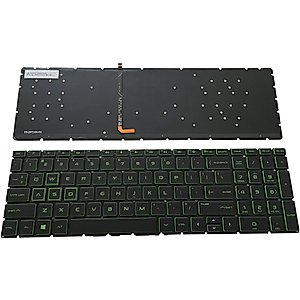 Notebook Keyboard for HP Pavilion Gaming 15-ec 15-ec0000 15z-ec000 15-ec0010nr 15-ec0013dx 15-ec1010nr 15-ec1046nr 15-ec1073dx 15-ec2021nr Green Font Backlight Keyboard Black