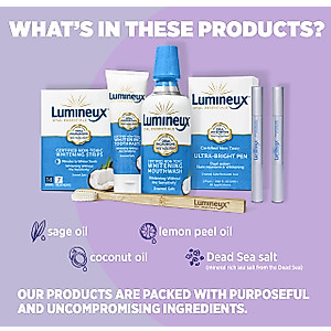 Lumineux Ultimate Whitening Kit - Includes 7 Whitening Treatment Strips, Toothpaste, Mouthwash, 2 Bright Whitening Pens and Bamboo Toothbrush