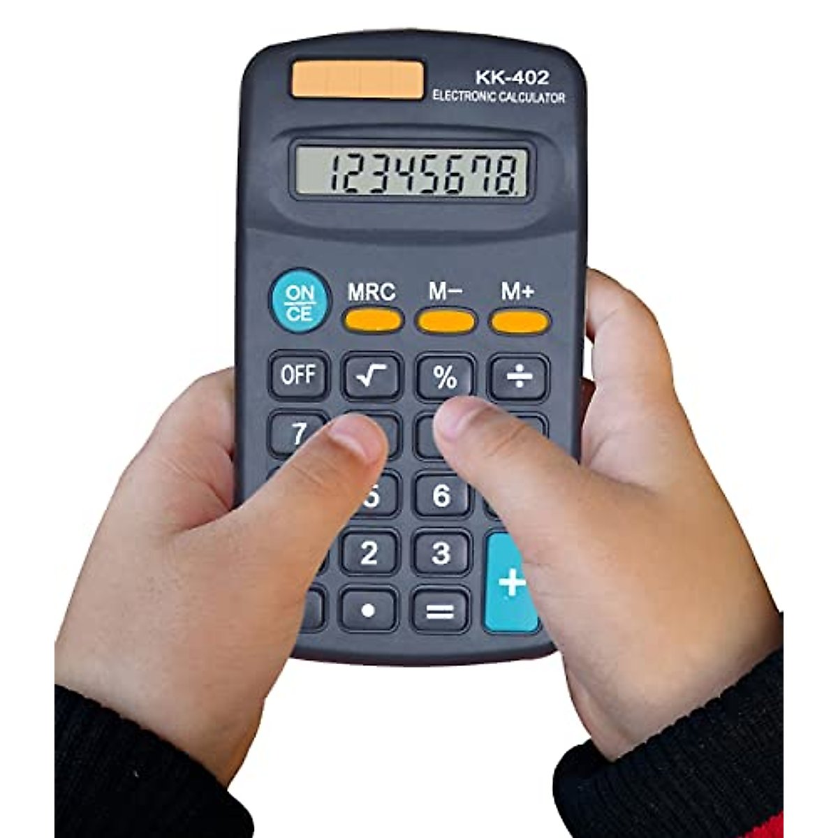Basic Calculator Dual Power 8 Digit Desktop Calculator (Black,Set of 5)