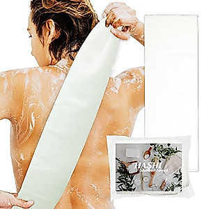 Korean Body Exfoliating Cloths, for Sensitive Skin, Remove Bad Smell Paper Fiber Wash Scrubber, ECO-Friendly Washcloth, Clean Shower Towels, Sponge, Loofah Scrub for Back, (11.4 x 38.2 Inches) HA SHI
