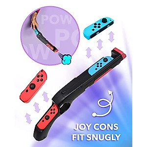 Skywin Gun Controller for N-Switch JoyCons - Compatible with Nintendo Switch Gun Shooting Games (Black)