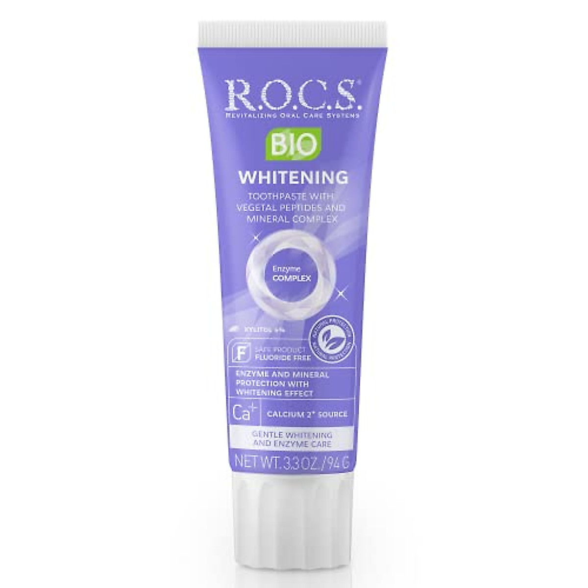 R.O.C.S. Toothpaste - Enamel Whitening Teeth Gum Protection - Non-Fluoride Oral Care for White Teeth, Healthy Gums (BioWhitening, Pack of 3)