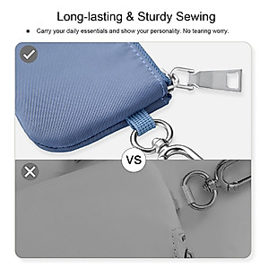 Babysun Zip Around Dual Pouch Wristlet Wallets for Women With 2 Detachable Keychains Wallet Coin Purse Portable Upgrated (Grey)