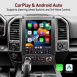 YULU E10 Plus Android Car Radio Stereo for Ford F150 2015 to 2020 and F250/F350/F450 2017 to 2021 T-Style Head Unit 12.1'' IPS Screen 6+64G GPS Navigation with AUX/Fiber Optic Out/Carplay/DSP/Sirius