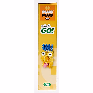 PLUS PLUS Big - Make & GO! - 70 Pieces - Construction Building Stem/Steam Toy, Interlocking Large Puzzle Blocks for Toddlers and Preschool