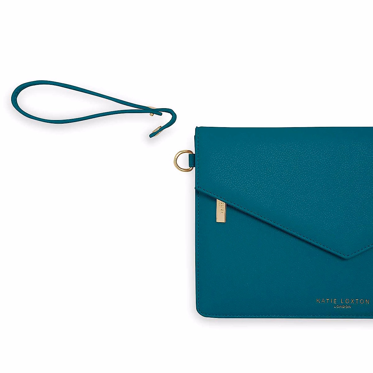 KATIE LOXTON Esme Time to Shine Womens Vegan Leather Envelope Clutch Wristlet Bag Forest Green