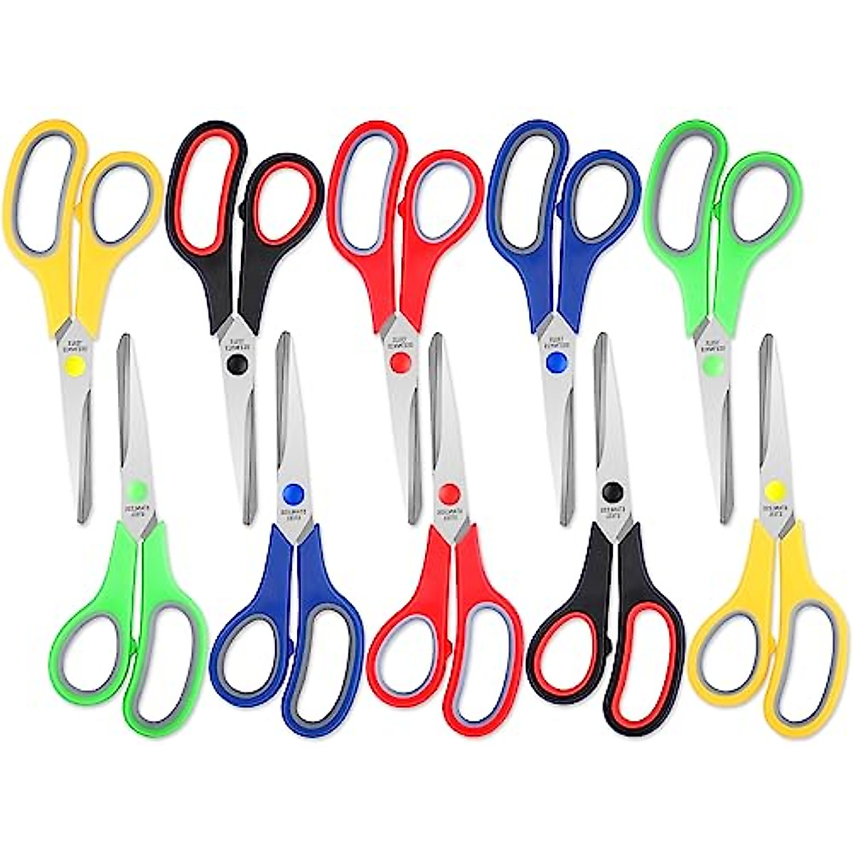 Scissors, BURVAGY 8" Scissors,Ultra Sharp Multipurpose Blade Shears,Comfort-Grip Handles, Sturdy Sharp Scissors for Office Home School Sewing Fabric DIY Craft Supplies,10-Pack