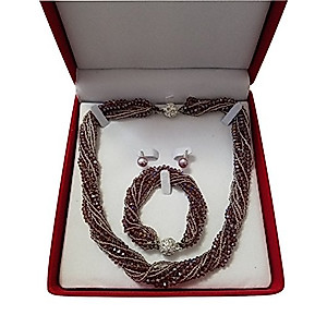 JM Future Velvet Set Gift Box for Jewelry, Necklace/Earring/Bracelet, X-Large, Red