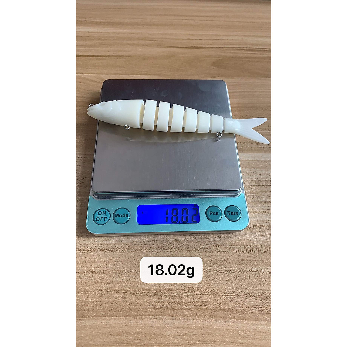 5PC Whopper Popper Bass Lure 8 Multi Jointed Fishing Lure 18g 13.5cm with 5mm Free Eye Topwater Floating Rotating Tail Artificial Hard Bait Swim Bait 5mm