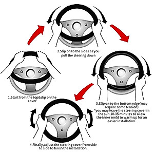 Paw Print Steering Wheel Cover for Women Men with 2 Pcs Car Coasters, Universal 14.5-15 Inch Cute Steering Wheel Covers Non-Slip Car Accessories for Girls