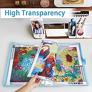 TTPOLONG A3 Diamond Painting Storage Book, Diamond Art Portfolio Book 30 Pags Clear Pockets Plastic Sleeves（16.8X12.5 Inch)