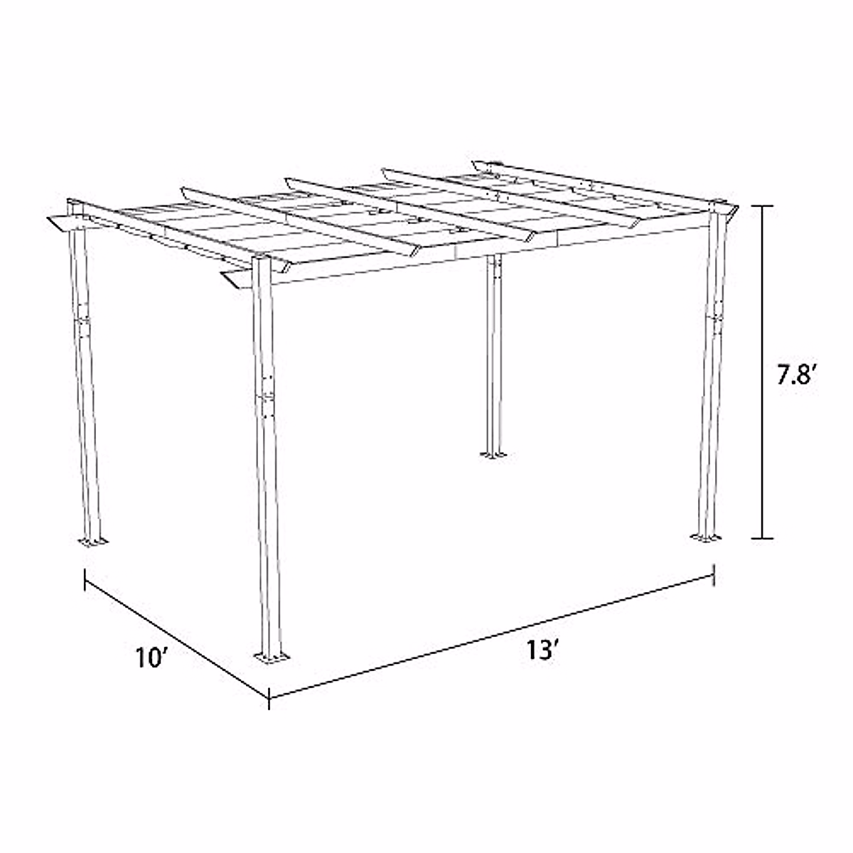 10'x13' Outdoor Retractable Pergola Non-Rust Aluminum Patio Pergola Shelter with Sun Shade Canopy for Garden, Deck, Backyard, Beige