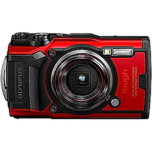 Olympus Tough TG-6 Waterproof Camera, Red, Bundle with: Sandisk 128GB Ultra Memory Card + Inspire Digital Cloth