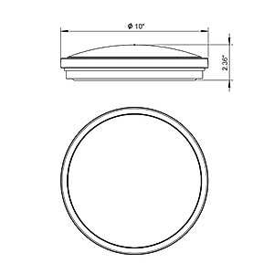 DYMOND LED Ceiling Light Flush Mount 10 Inches | Dimmable | Ring | 3000K/4000K (3000K Warm White, 10 inches)