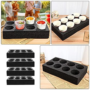 Kichvoe 4pcs Milk Tea Cup Holder Milk Tea Packing Tray Packaging Cold to Go Coffee Accessories Drink Cup Tray Out Espresso Coffee Beer Bottle Drinks Car Beer Can Pearl Cotton re-usable