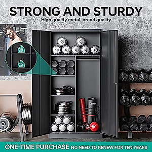 SISESOL Metal Storage Cabinets Locker with Locker Shelf, 71" Armoire Wardrobe Closet with Hanging Rod Storage Locker, Wardrobe Cabinet for Bathroom Storage Cabinet with Doors Lockers for Employees