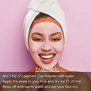 Calamine Clay by mi nature | For Younger looking skin, Detoxifying Skin | 227g(8 oz) (0.5 lb) | Facial Cleansing mask | Use to make Masks, Creams, Scrubs, Bath Bombs, Body Wash and Soaps