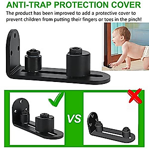 Sliding Barn Door Floor Guide Bearing Design, Barn Door Floor Guide Adjustable Rollers at The Bottom Sturdy and Durable Steel Frame.