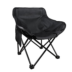Portable Folding Camping Chair for Outside, Lightweight Outdoor Chairs Support 440lbs for Backyard Lawn Beach Camp Chairs, Black