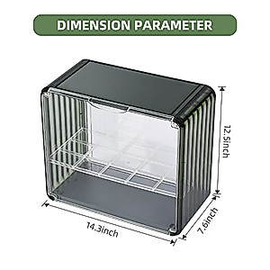 Purse Storage Organizer, Acrylic Handbag Display Box , Hat Organizer Box, Clear Sunglasses Organizer, Anime Figure Shelf Display Case, Green Stackable Acrylic Case Organizer with Magnetic Door