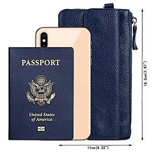 YALUXE Real Leather Wristlet Clutch Handbag Crossbody Bag Cellphone Purse RFID Blocking