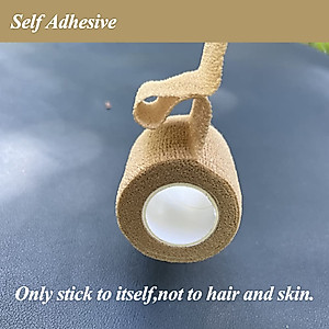 CIYAGPOOU Self Adhesive Bandage Wrap,2 Inch Black Breathable Elastic Cohesive Bandages, Vet Wrap Sports Tape Bulk for First Aid Supplies, Wrist Sprains Protection