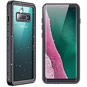 SPIDERCASE for Samsung Galaxy S10 Waterproof Case, Built-in Screen Protector Fingerprint Unlock with Film, Shockproof Full Body Cover Waterproof Case for Samsung Galaxy S10 6.1”, Black/Clear