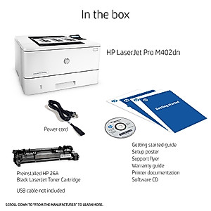 HP Laserjet Pro M402dn Monochrome Printer, Amazon Dash Replenishment Ready (C5F94A) (Renewed)