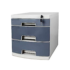 BXYXJ Desktop Drawer Organizer, Multi Functional 3/5 Tier A4 File Cabinet, for Desktop Office Supplies, with Security Lock and Label Index. (Size : 3 Layers)