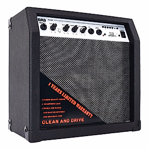 EMB GA80 350 Watts 8" Electric Guitar Amplifier Speaker Portable Powerful Studio and Stage Cabinet PreAMP – with Built in Headphone Jack and 2 Inputs and SD USB AUX Bluetooth (Black)