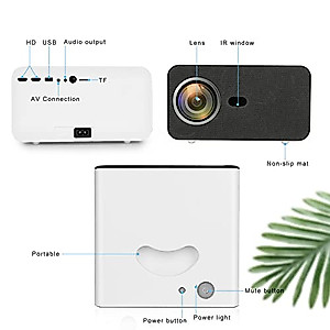 Suvisukua HD Native 1080p,5G WiFi Bluetooth Smart Home Projector,4K Projector for Outdoor Movies, Support Correct Trapezoid, Digital Zoom,Compatible with HDMI, USB, Laptop, PC, TV Stick, DVD