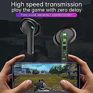 Sibotion Wireless Earphones, Bluetooth 5.3 Dual-mic ENC Call Noise Reduction, with LED Power Display Charging Case, IPX5 Waterproof Ultra-Light and Ergonomic for Sports and Esports