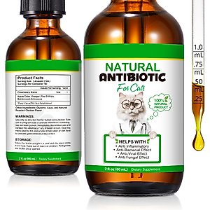 Antibiotics for Cats, 2 Oz Natural Cat Antibiotics Supports for UTI Cat Immune Support, Cat Multivitamin, Cat Itch Relief, Cat Allergy Support, Chicken Flavor