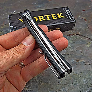 VORTEK Ultra Smooth Folding Pocket Knife: Ball Bearing Pivot, 8Cr13MoV Blade, Finely Crafted Superior Fit and Finish