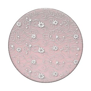 Pink White Flower Cell Phone Button Holder Pop Out Back Knob PopSockets PopGrip: Swappable Grip for Phones & Tablets PopSockets Standard PopGrip