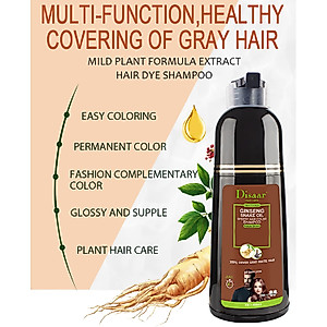 DISAAR Beauty Speedy Hair Color Shampoo 100% Cover Gray White Hair Easy To Use Long Lasting 400ml/13.53fl.oz (Natural Brown)