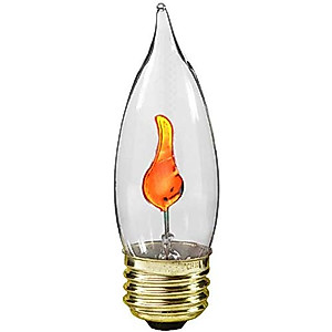 Creative Hobbies® 3 Watt Flicker Flame Light Bulb - Flame Shaped, Flickering Orange Glow for Unique Ambience - E26 Standard Base, Box of 10