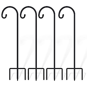 FEED GARDEN Adjustable 32 Inch Shepherd Hooks Thick Rust Resistant Steel Shepard Hooks for Outdoor Hanging Lanterns, Bird Feeders, Solar Lights, Weddings Decor 4 Pack