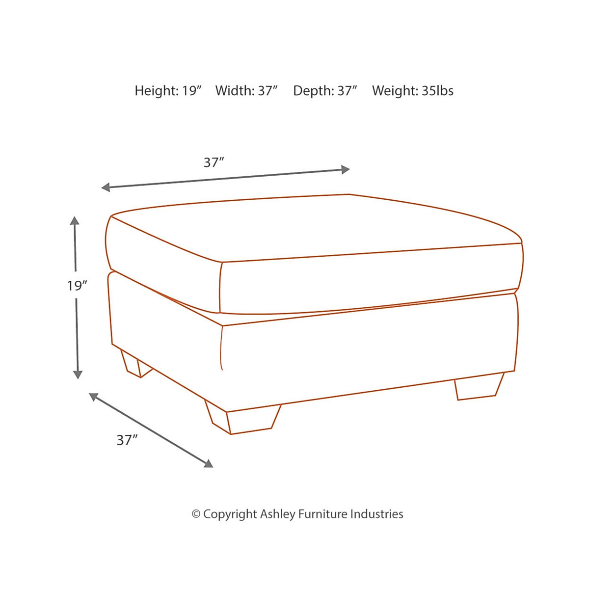 Signature Design by Ashley Accrington Plush Oversized Accent Ottoman, Brown