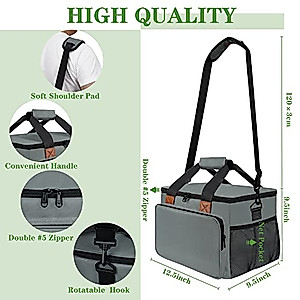 Lunch Bag for Women/Men by RERUICO, Large Reusable Recycled Lunch Coooler Bag for Men Women Adult, Insulated Leakproof Lunch Box with Adjustable Shoulder Strap for Travel Picnic