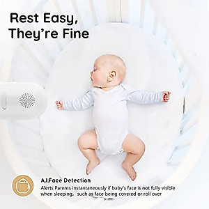 ebemate 1080P Smart Baby Monitor Camera,AI Video Baby Monitor with HD Video & Audio No Glow Night Vision,Soft Night Light,Temp & Humidity Sensors & Two-Way Talk Audio Cam Baby Monitoring-U1 Plus