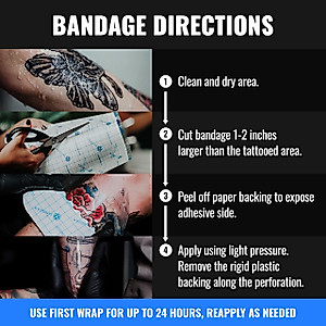 Saniderm Original Tattoo Aftercare Bandage (Small Roll, 4 in x 8 yd) – Convenient, Faster Tattoo Healing and Protection – Sterile, Waterproof, and Latex-Free Tattoo Aftercare Wrap – Gloss Finish