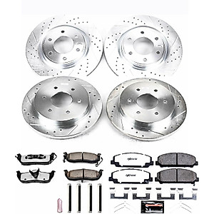 Power Stop K5822-36 Front and Rear Z36 Truck & Tow Brake Kit, Carbon Fiber Ceramic Brake Pads and Drilled/Slotted Brake Rotors