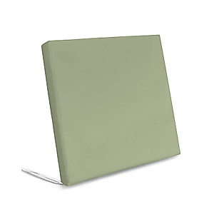 Hokiten Sage Green Outdoor Cushion Chair Cover Set of 2 - Waterproof Couch Seat Covers, Farmhouse Sage Green Decor Patio Furniture Protector Cushions Slipcovers for Sofa/Garden/RV, 20"x18"x4"