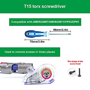 tuvisin Screwdriver Set Compatible with Dyson V6 V7 V8 V10 V11 V15 Vacuum Cleaner，Screwdriver Set Cleaning Kit, Special Maintenance and Cleaning and Repair Customized Disassembly Tool
