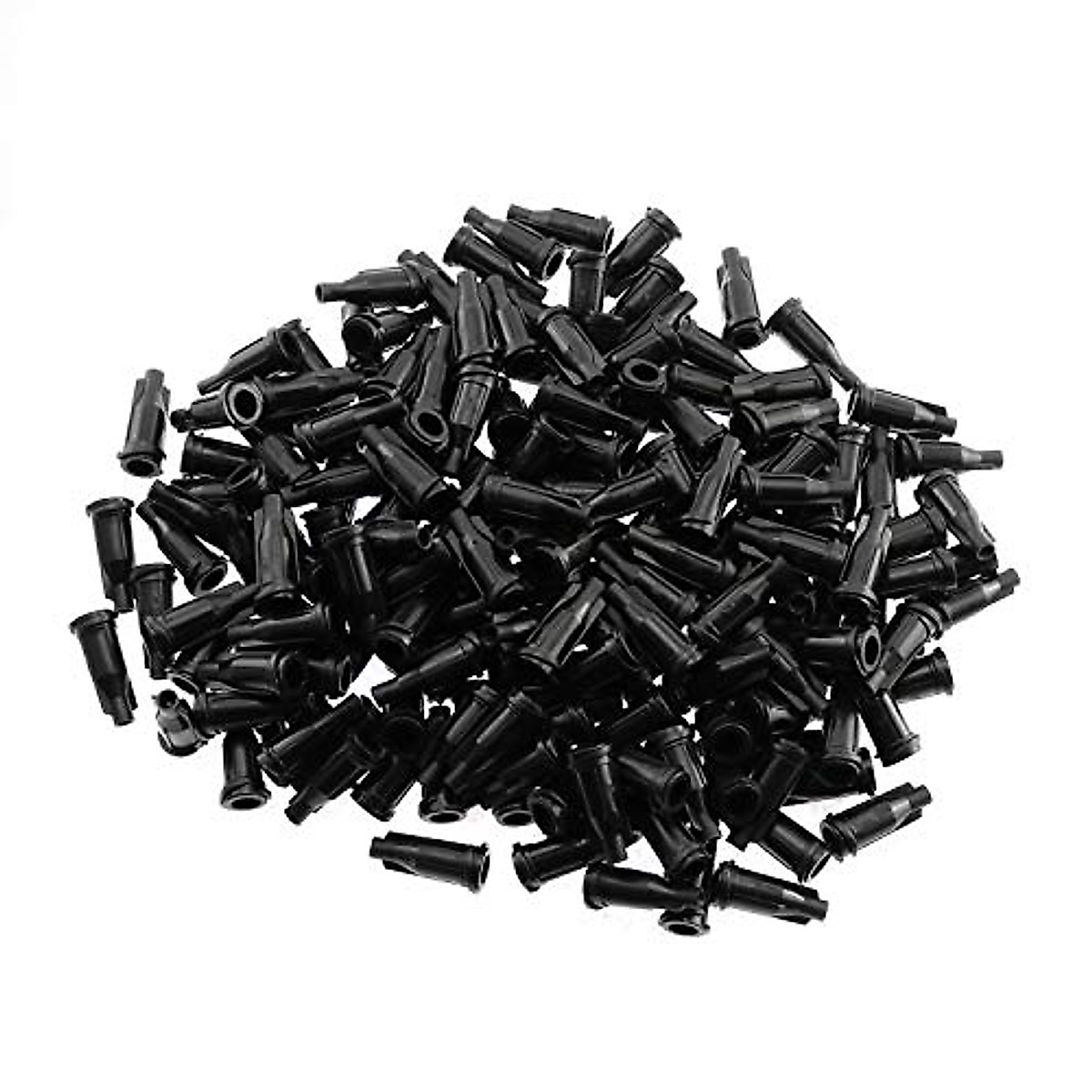 Maxmoral 200pcs Industrial Dispensing Needle Tips Cap with Luer Lock(Black)